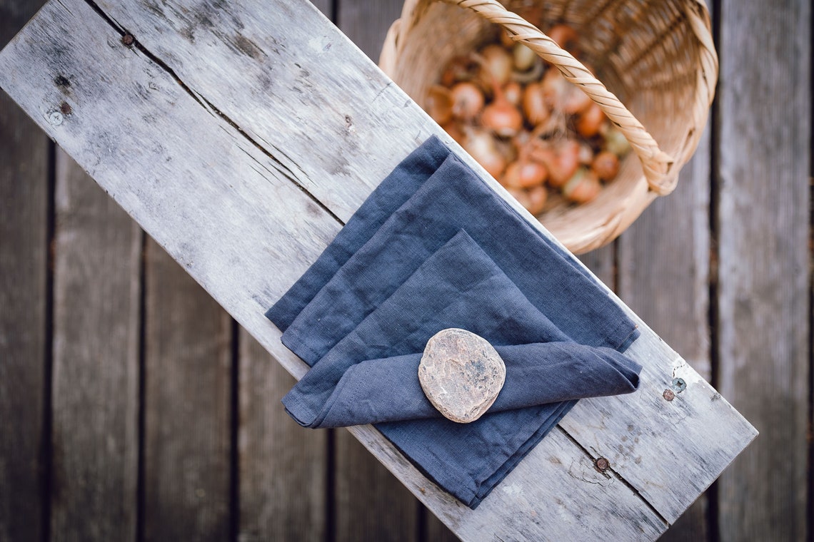 Stone Washed Linen Napkins. Zero Waste Napkins. Table Decor - Etsy