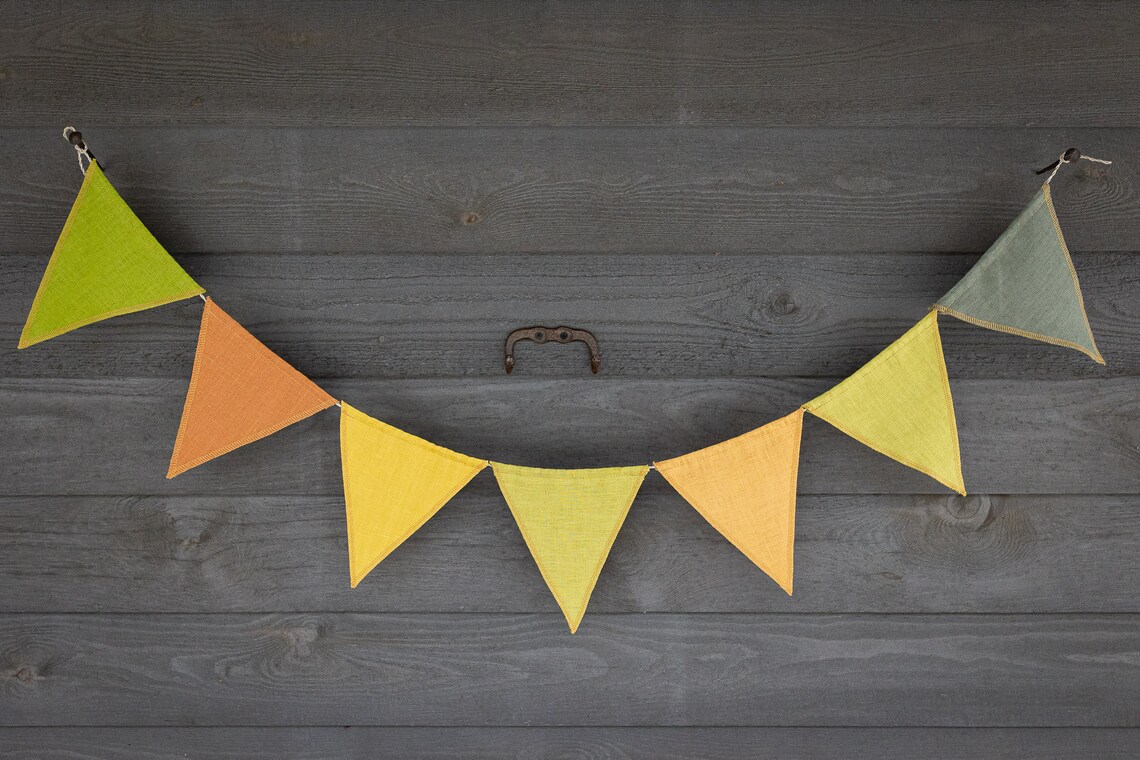 Linen Bunting Banner. Linen Bunting. Wedding Birthday - Etsy