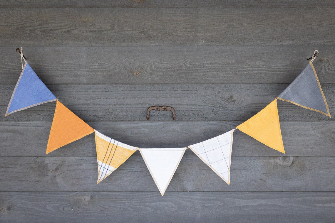 Linen Bunting Banner. Linen Bunting. Wedding Birthday - Etsy