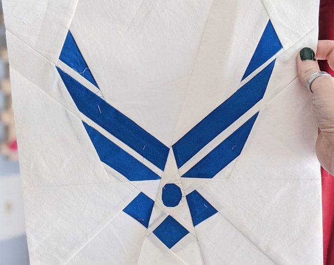 US Air Force Foundation Paper Piecing Quilt Block Pattern, Military ...
