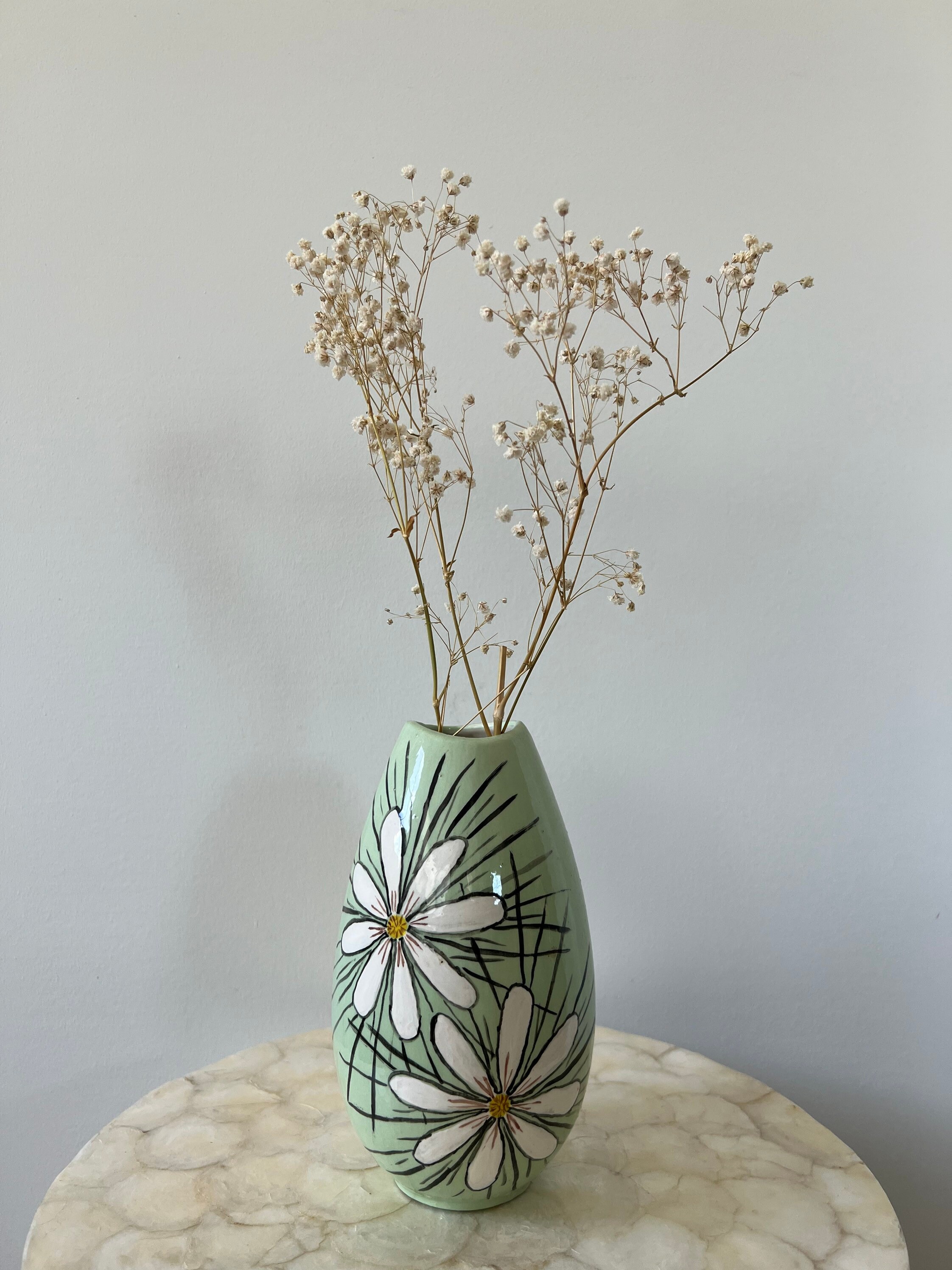 Vintage Hand Painted Ceramic Vase - Etsy