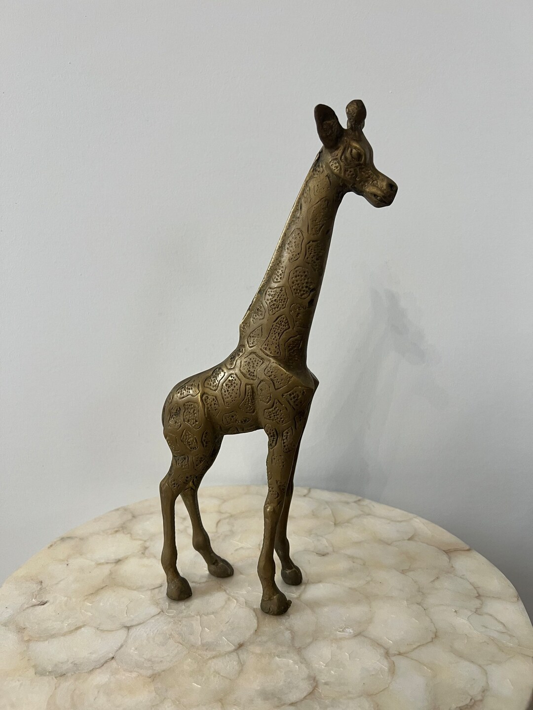 Vintage Solid Brass Standing Giraffe Statue - Etsy