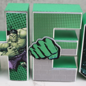 Hulk 3D Letters, Hulk First Birthday, Hulk Theme, Free Standing Hulk ...