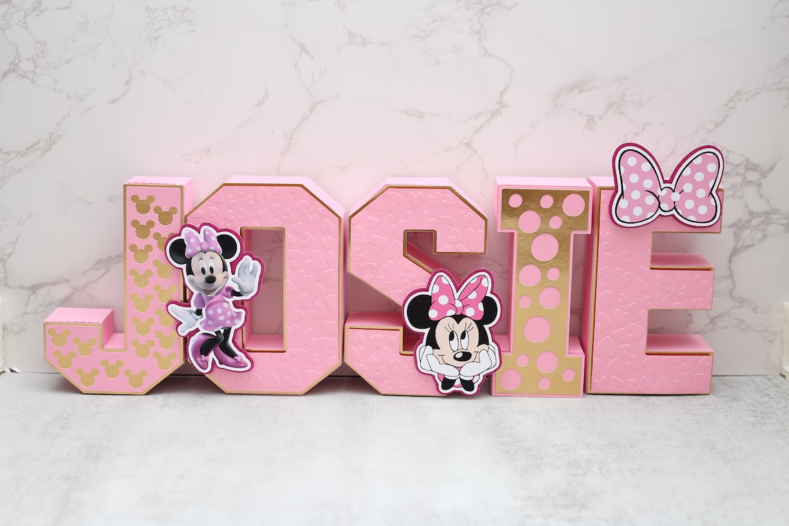 Minnie Mouse 3D Letters Minnie Mouse First Birthday Minnie | Etsy