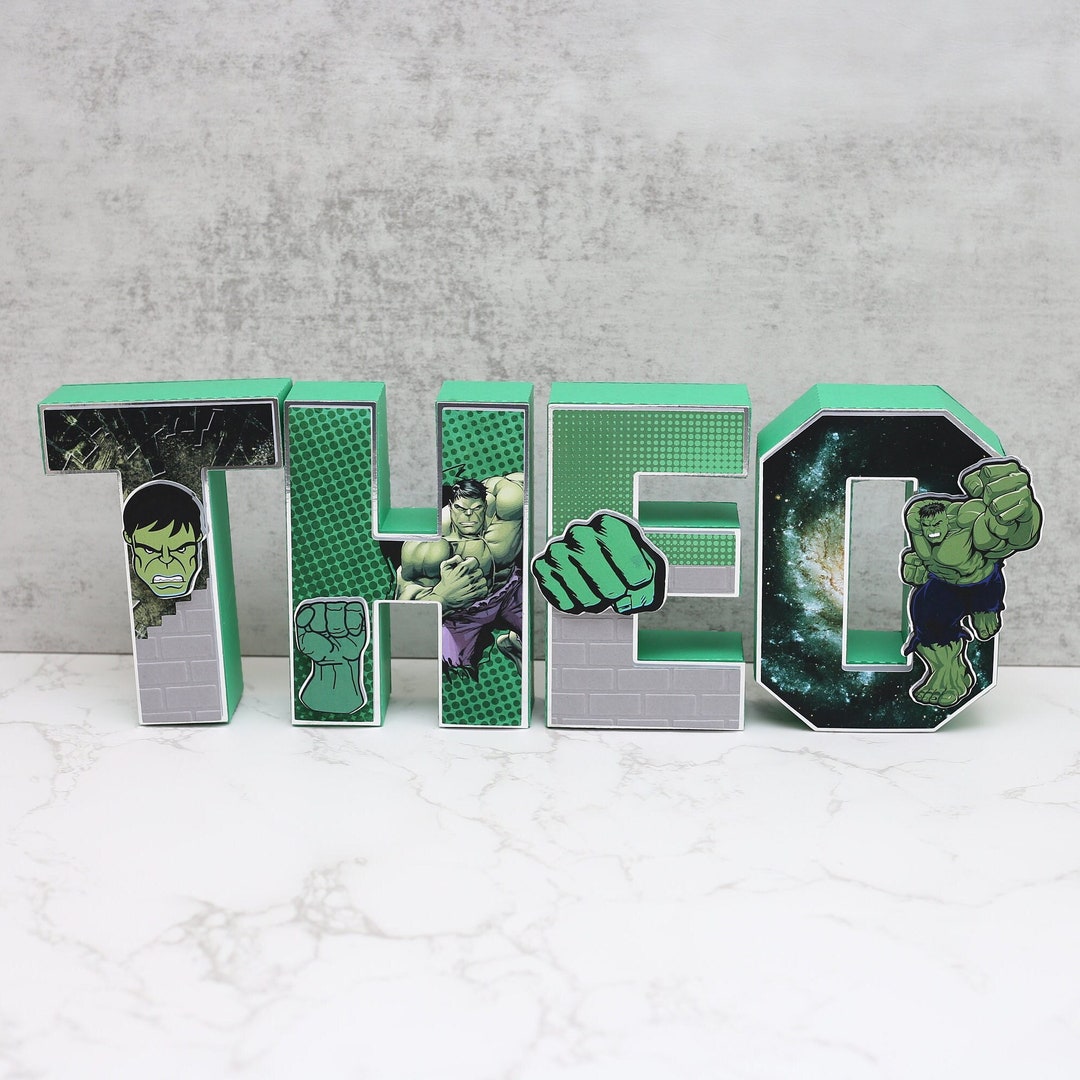 Hulk 3D Letters, Hulk First Birthday, Hulk Theme, Free Standing Hulk ...