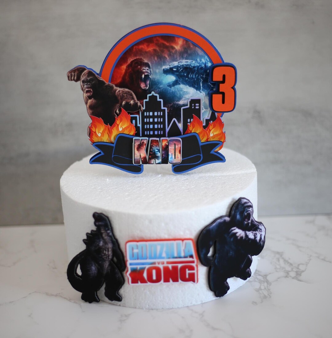 Godzilla Cake Topper for Birthday Parties, Custom Godzilla Cake Topper ...