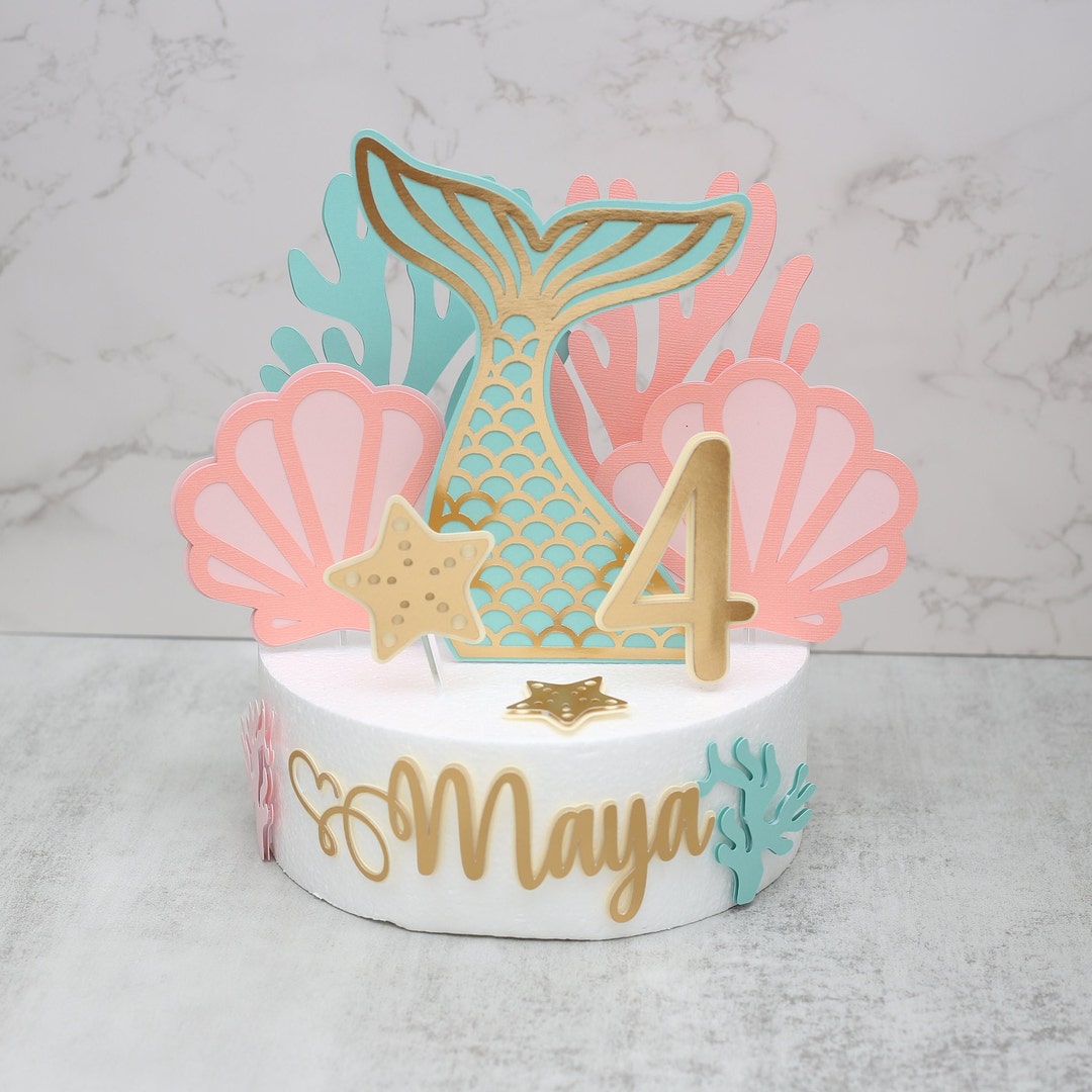 Mermaid Cake Topper, Marmeid Party Decorations, Mermaid Cake, Mermaid ...