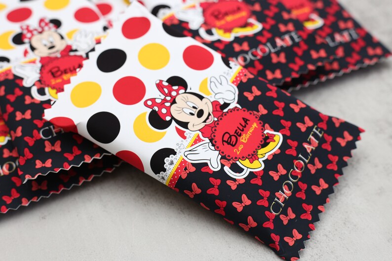 Minnie Mouse Kit Kat Chocolate Favors Minnie Mouse Favor - Etsy