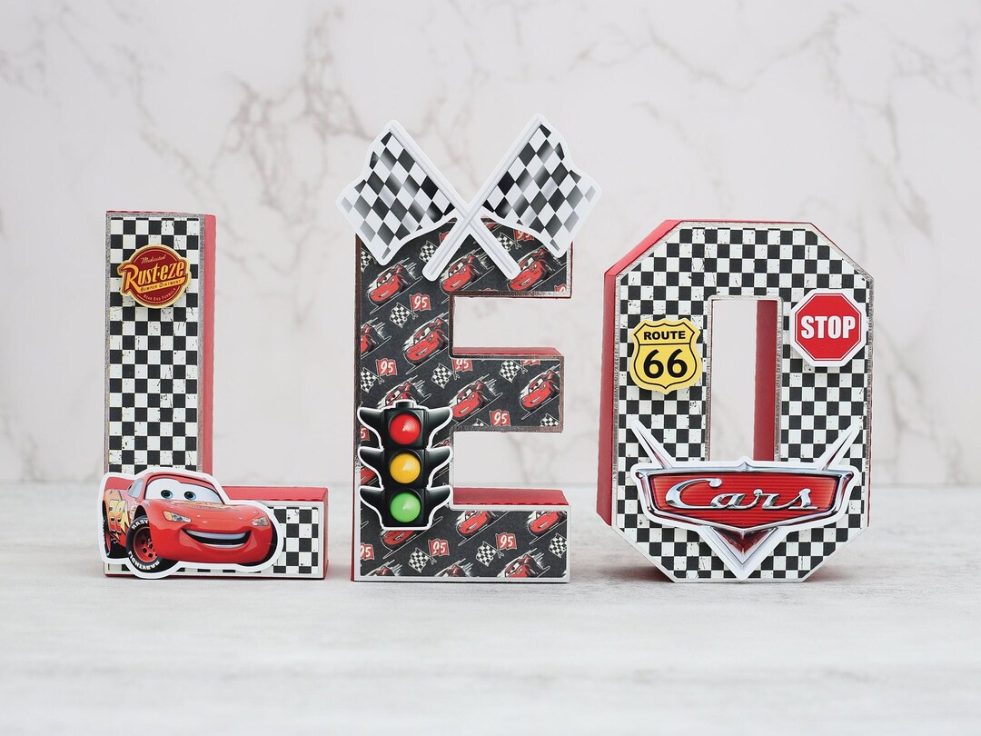 Cars 3D Letters , Cars Party Decorations, Disney Cars Birthday, Disney ...