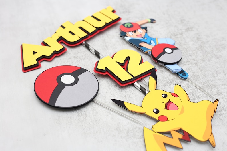 Unique Pikachu Theme Cake Topper Pikachu Party Pikachu - Etsy