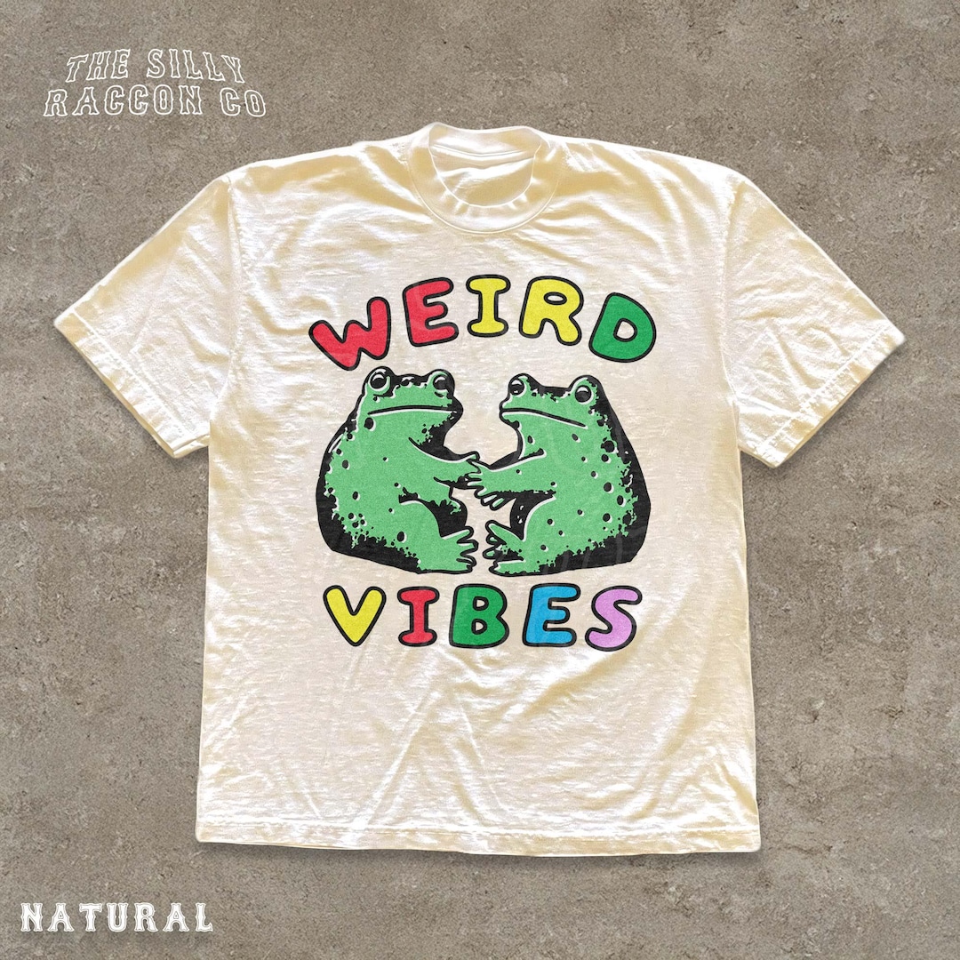 Funny Frog Cottagecore Shirt, Weird Vibes Toad Tee for Men Women, Retro ...