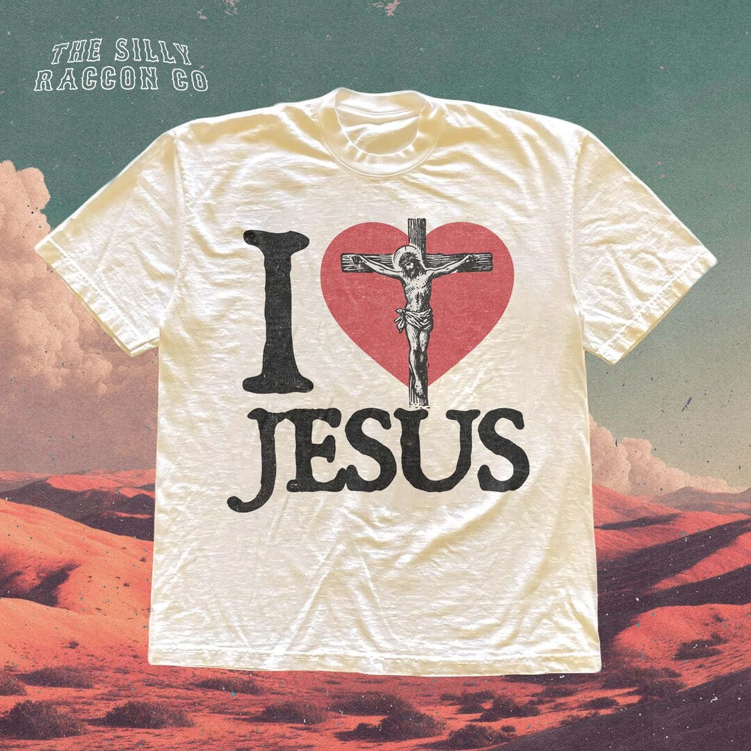 I Love Jesus T-shirt, Vintage Christian Tee for Men Women, Retro Faith ...