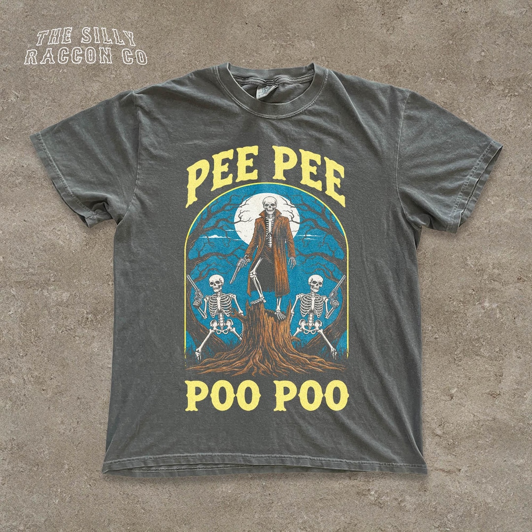 Cursed Meme Shirt, Pee Pee Poo Poo T-shirt, Funny Skeleton Graphic Tee ...