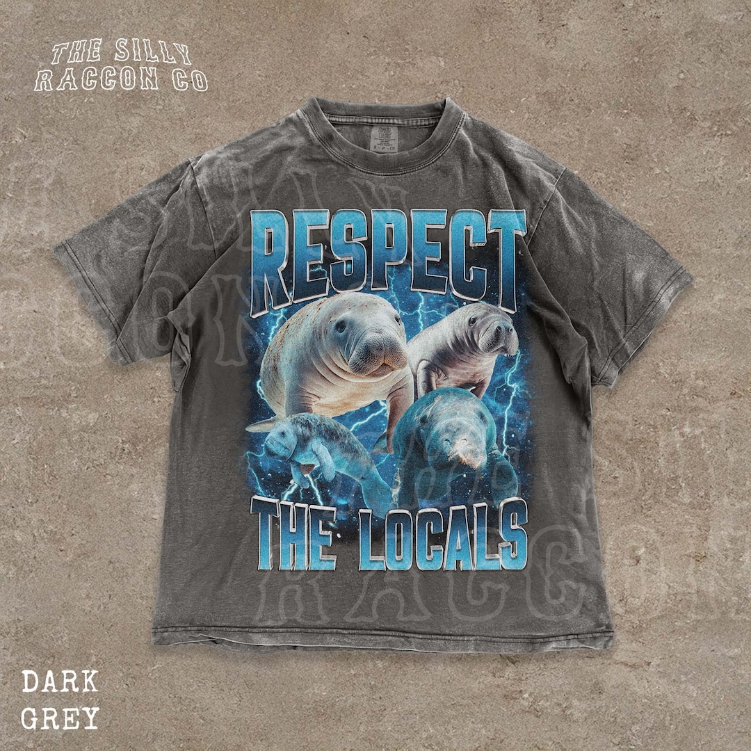 Retro Manatee T-shirt, Respect the Locals Wildlife Tee, Vintage Sea Cow ...