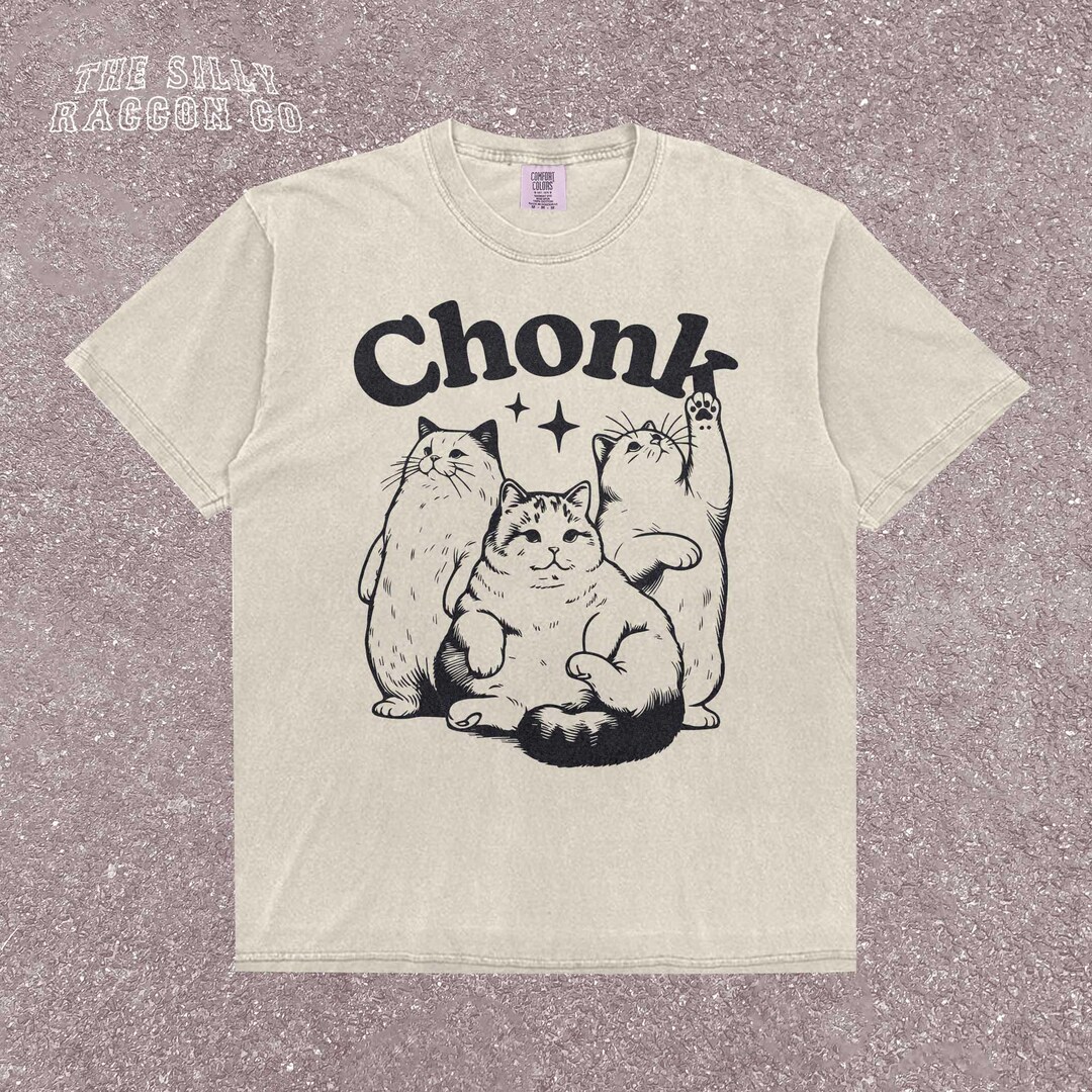 Vintage Kawaii Chonk Cat Shirt | Funny Fat Cat Meme Tee | Aesthetic ...