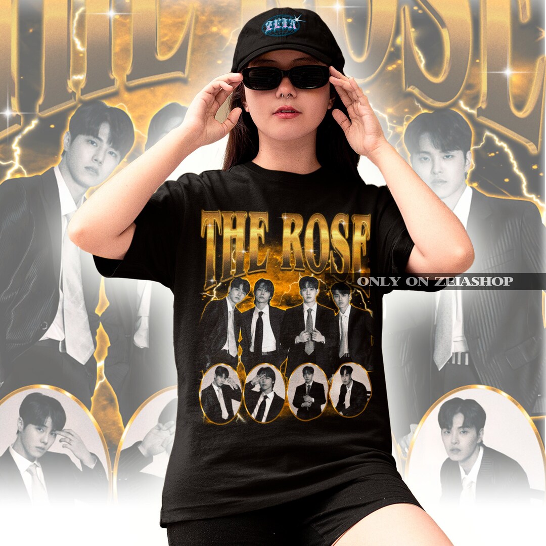 The Rose Retro 90s Tee the Rose Bootleg Shirt Korean Rock T-shirt the ...