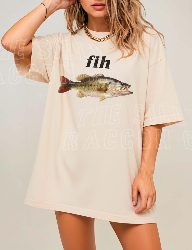Fih Funny Bass Fish Shirt Ironic Misspelled Fishing Graphic Tee Y2K ...