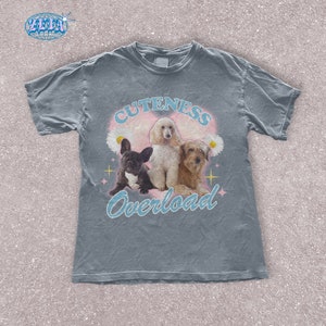 Retro Y2K Dogs T-shirt Cuteness Overload Puppies Graphic T-shirt for ...
