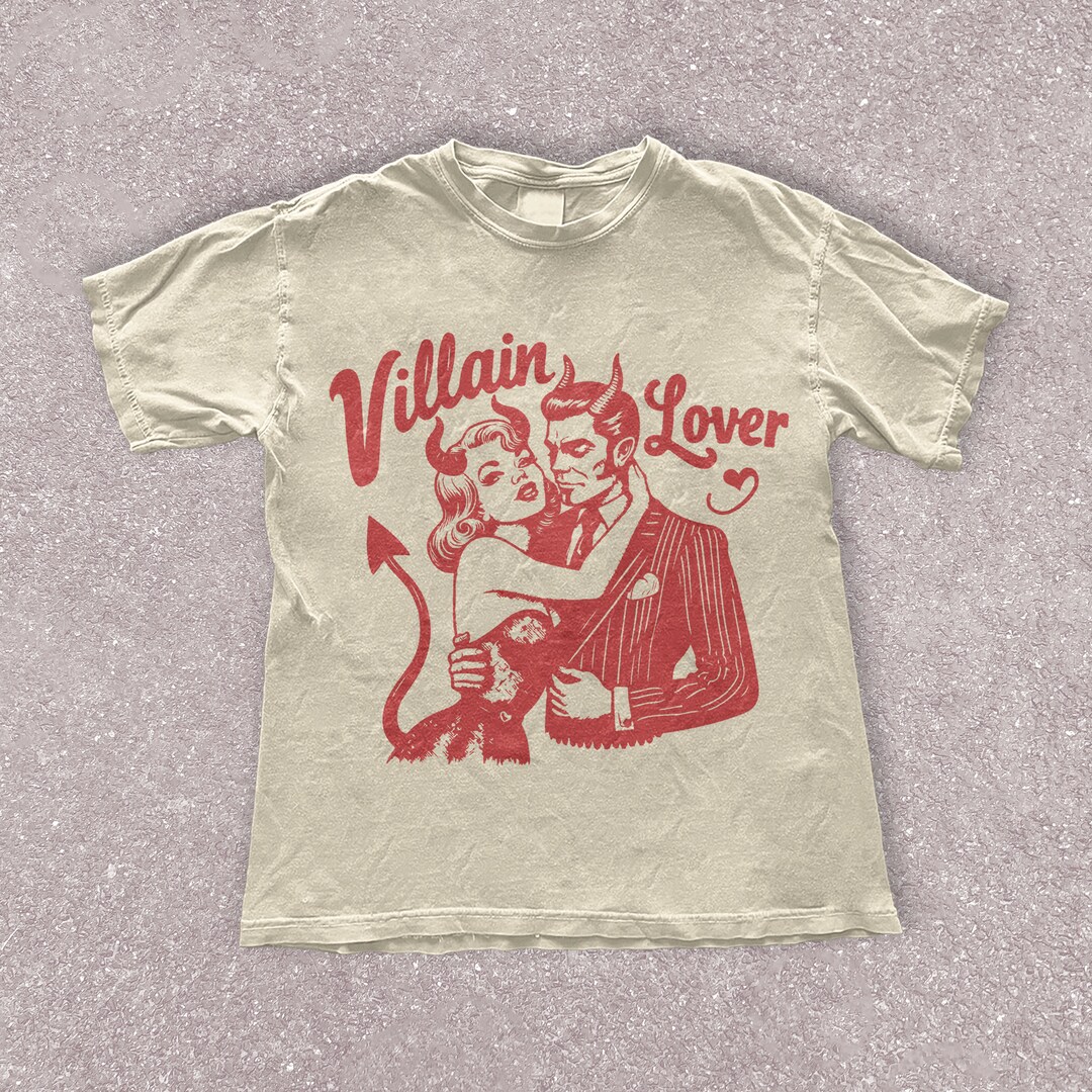 Vintage Villain Lover Pop Art Graphic T-shirt Retro 90S Aesthetic ...