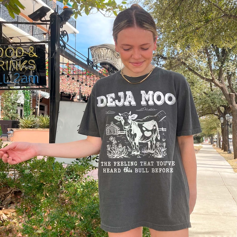 Deja Moo Shirt, Funny Sarcastic Tee for Farmer, Vintage Western Cow T ...