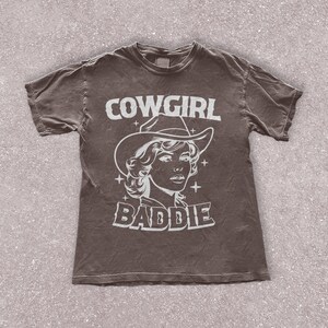 COWGIRL BADDIE Western Y2K Oversized Comfort Colors Shirt Retro Vintage ...