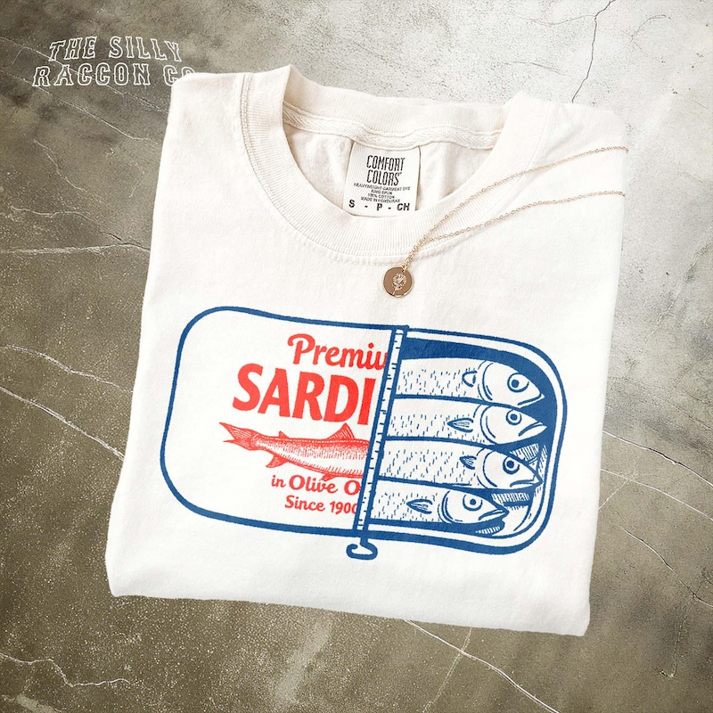 Sardine Tee Shirt Cotton - Etsy UK