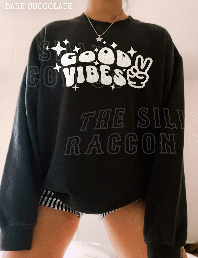 Good Vibes Retro T-shirt, Vintage Peace Sign Graphic Tee, Positive ...