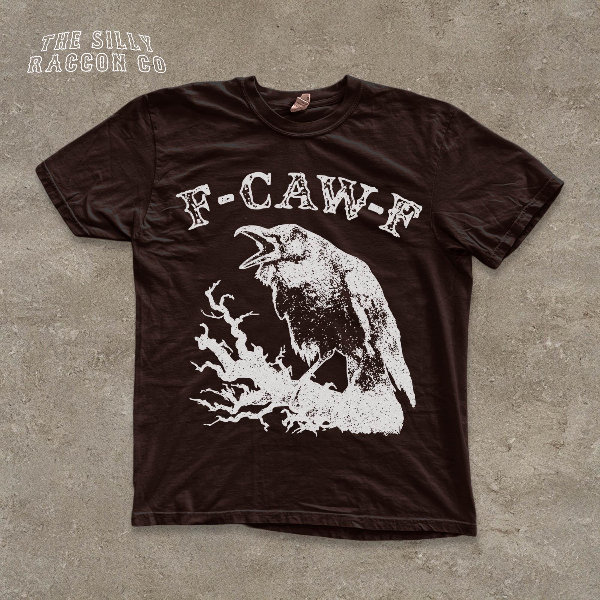 Funny Crow Unisex T-shirt, F-CAW-F Sarcastic Raven Tee, Vintage Dark ...