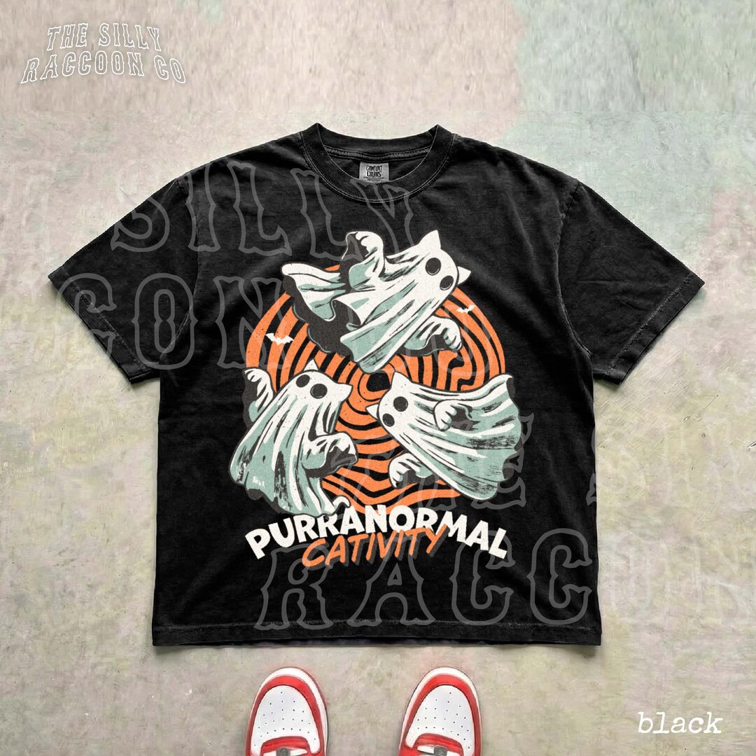 Purranormal Cativity Shirt Ghost Cat Tee Funny Halloween Cat Lover Gift ...