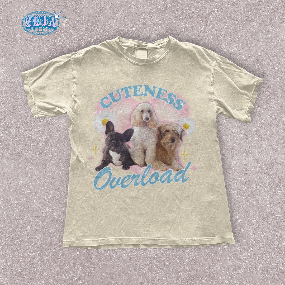 Retro Y2K Dogs T-shirt Cuteness Overload Puppies Graphic T-shirt for ...