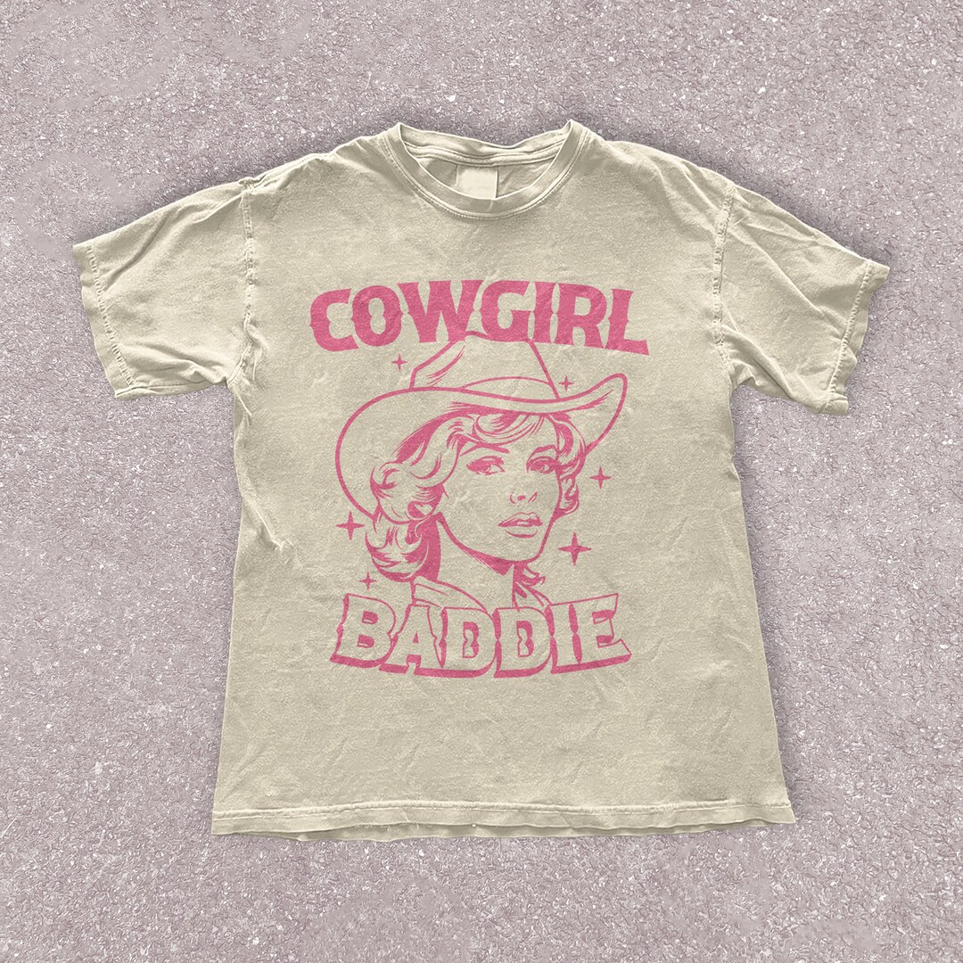 COWGIRL BADDIE Western Y2K Oversized Comfort Colors Shirt Retro Vintage ...