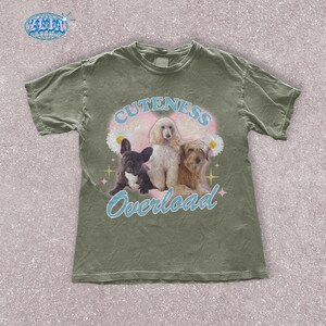Retro Y2K Dogs T-shirt Cuteness Overload Puppies Graphic T-shirt for ...