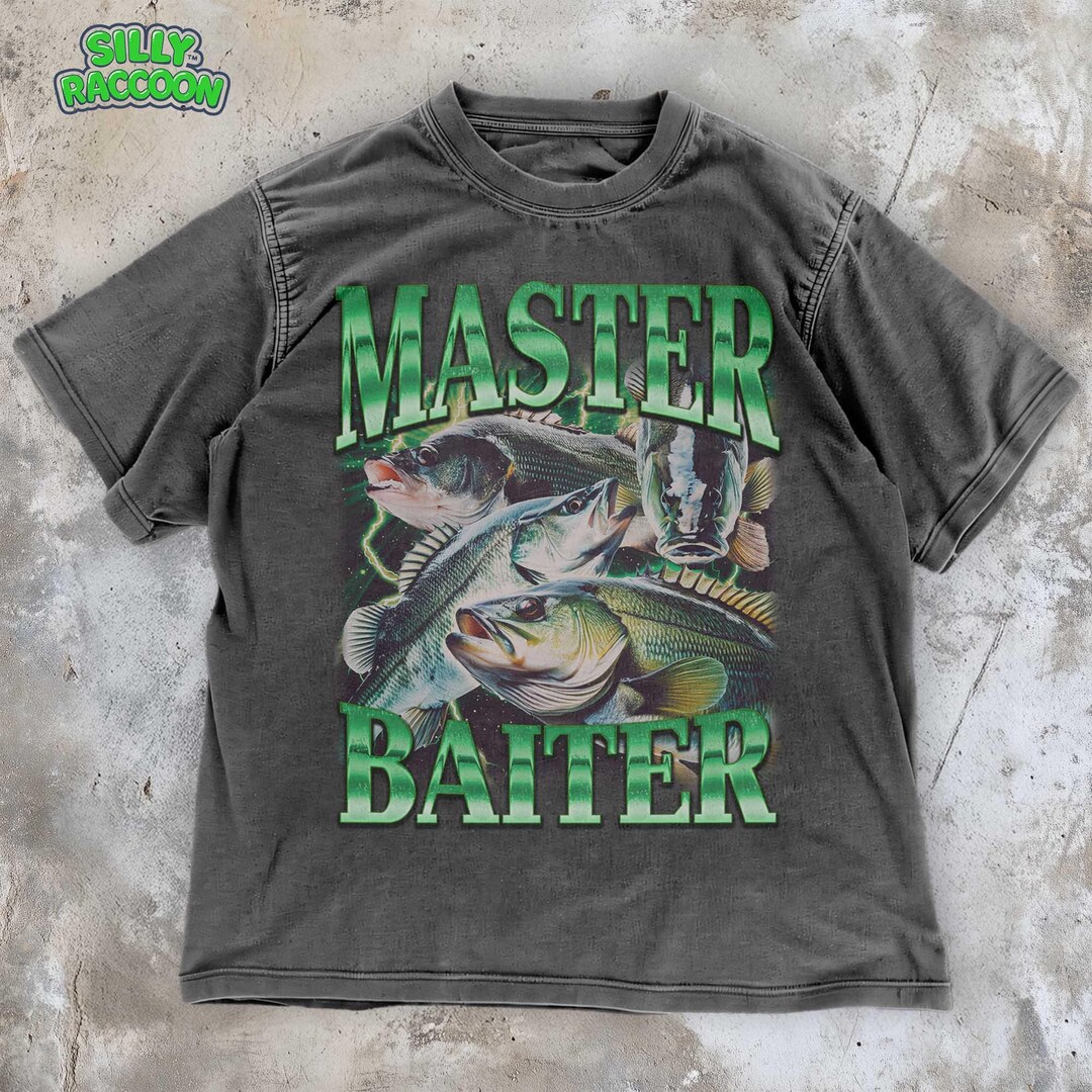 Master Baiter Bass Fishing T-shirt | Funny Angler Graphic Tee | Vintage ...