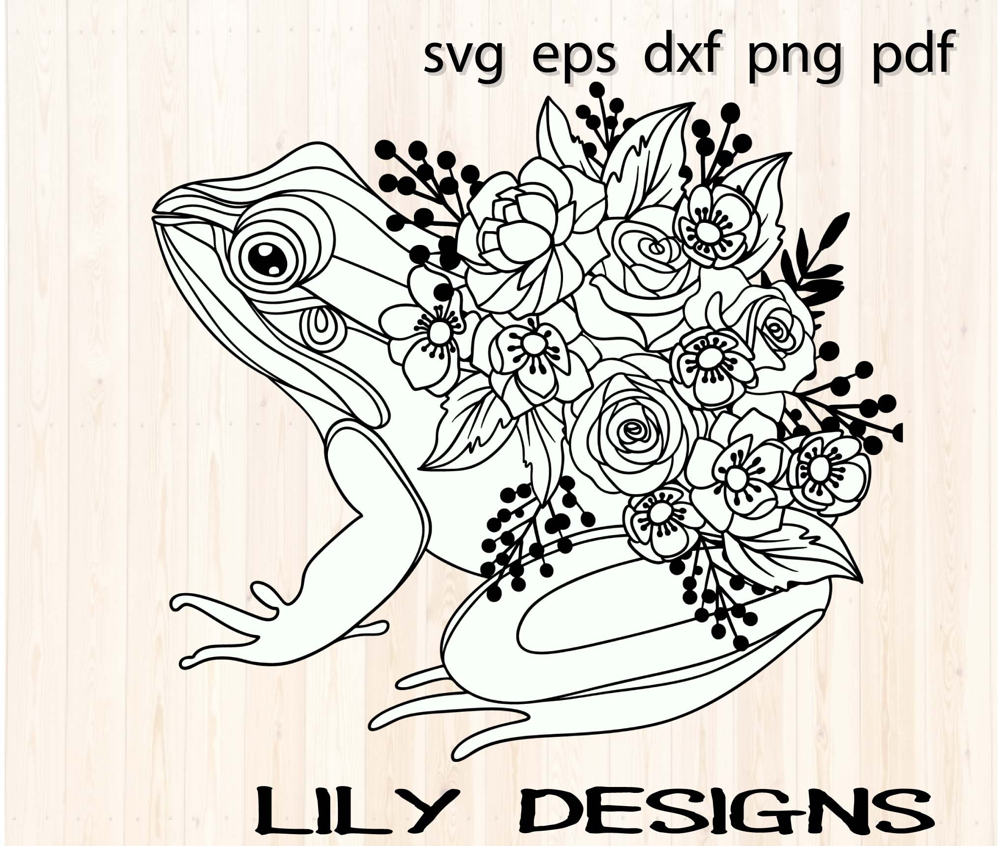Floral Frog Svg Frog Svg Tree Frog Svg Frog Clipart Cute - Etsy