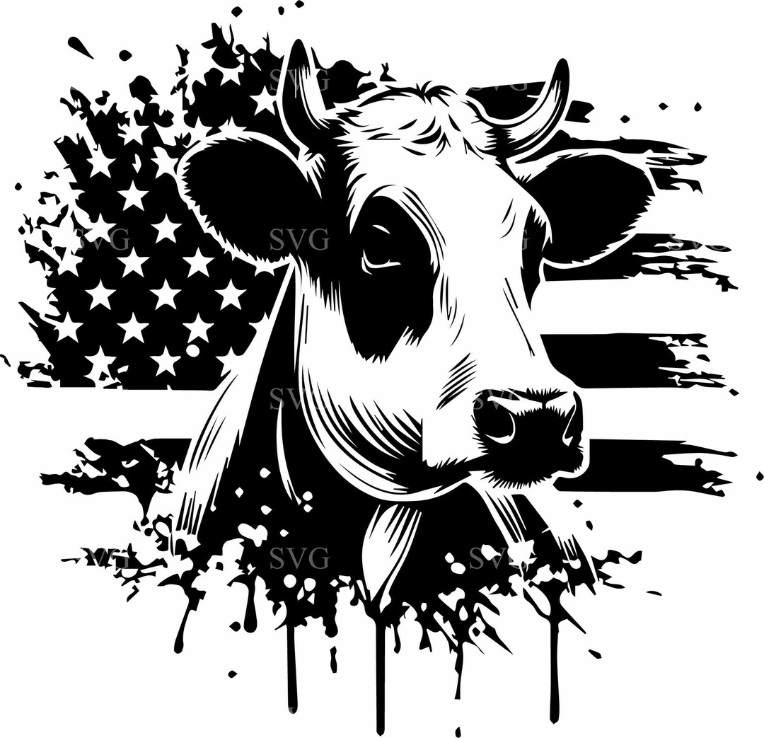 5 Patriotic Cow and Calf SVG | USA Flag Silhouette Cut File - Etsy