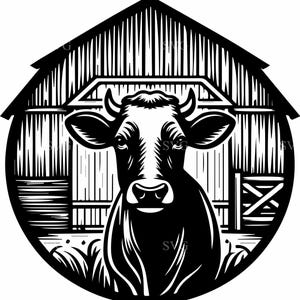 4 Farm Cow SVG Cut File – Rustic Barnyard Silhouette for Farmhouse ...