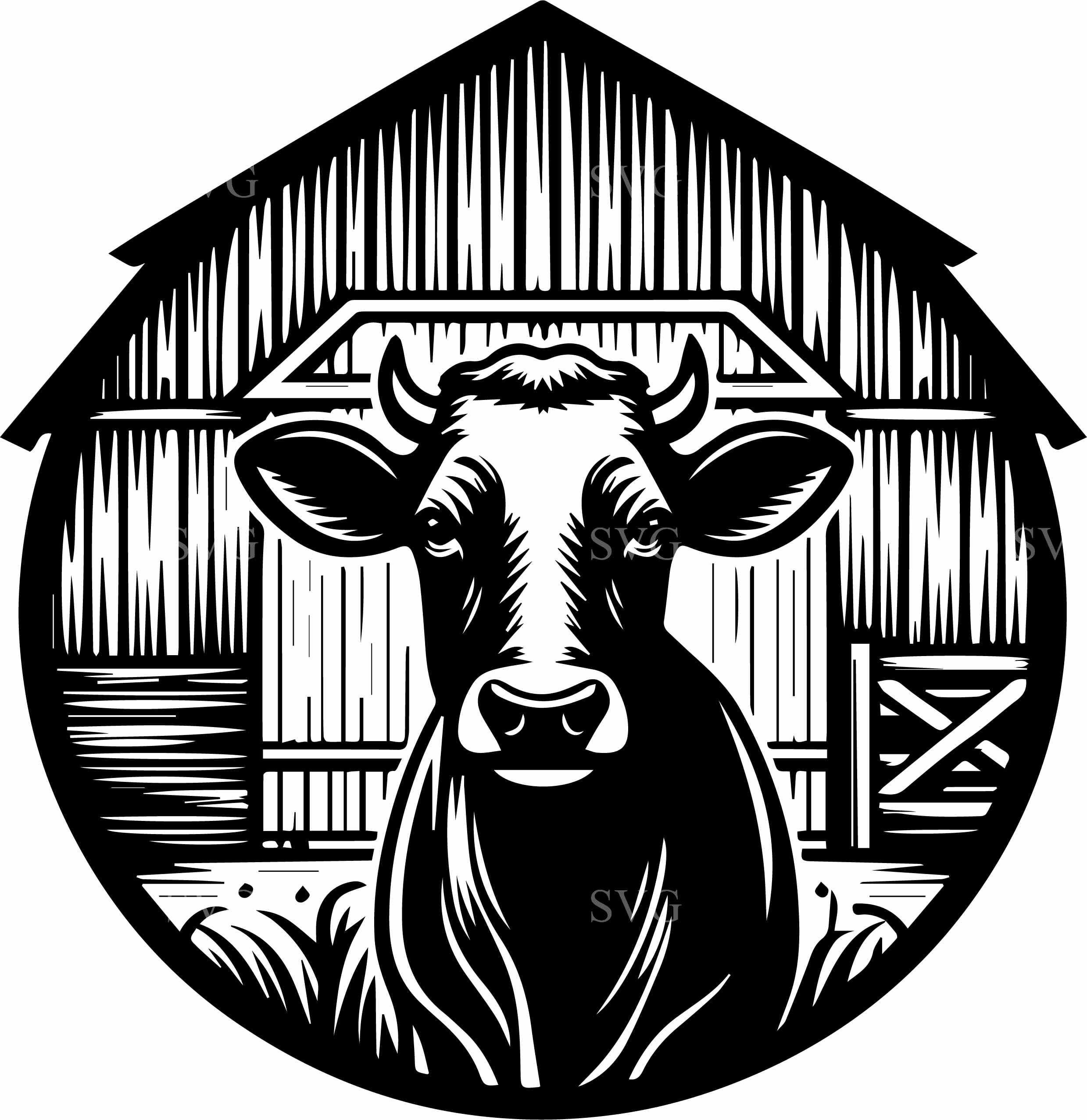 4 Farm Cow SVG Cut File – Rustic Barnyard Silhouette for Farmhouse ...
