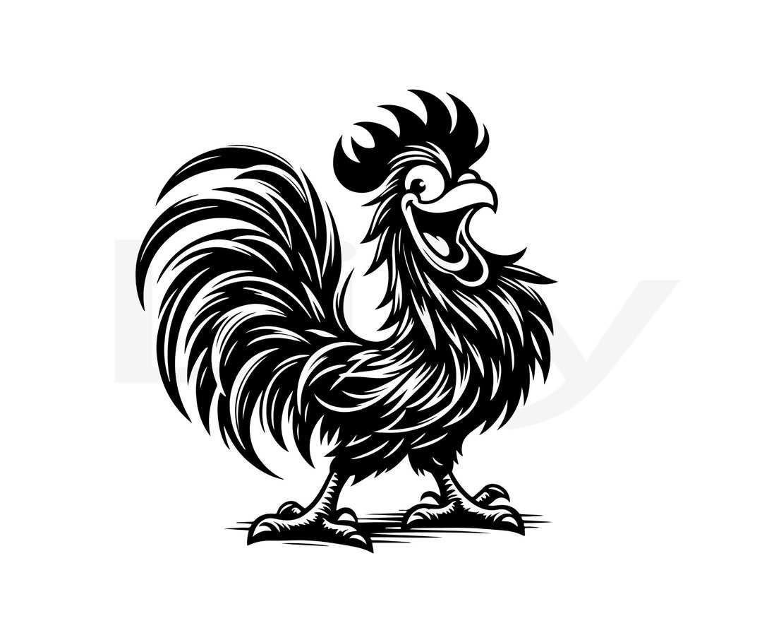 Happy Rooster 8 SVG Cut File Cheerful and Fun Farm Animal Design for ...