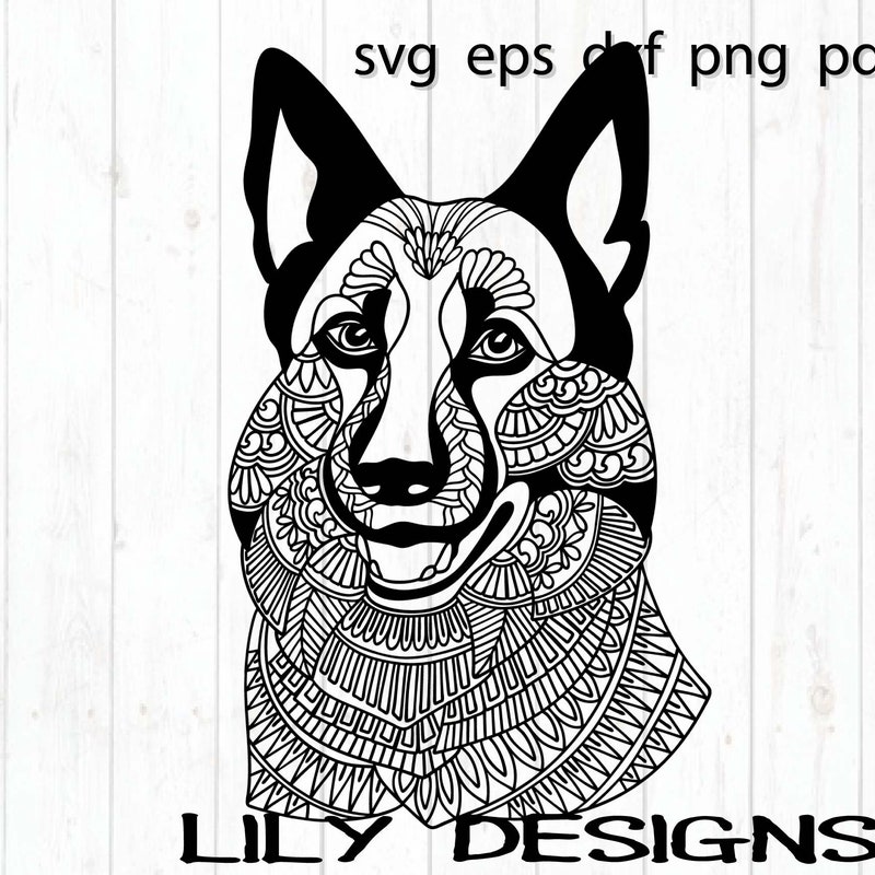 German Shepherd Mandala - Etsy