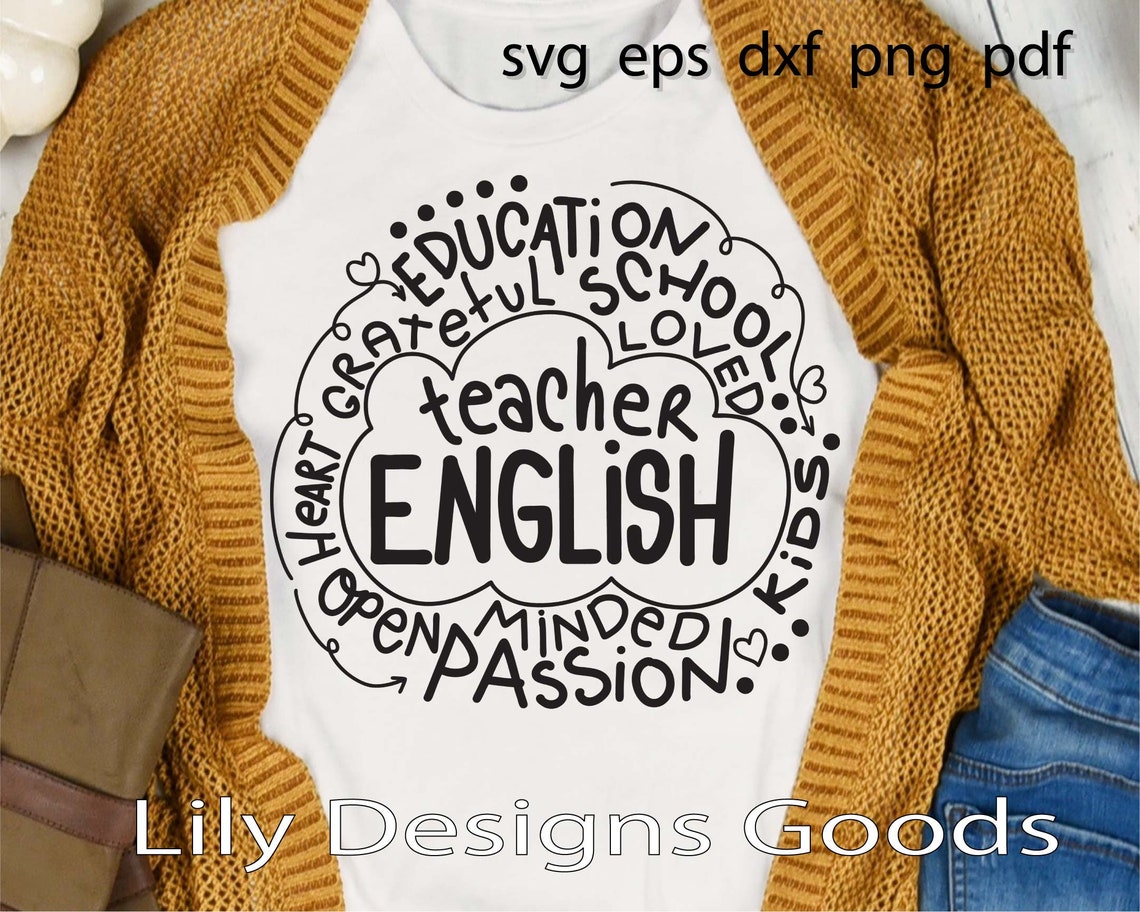 English Teacher Svg Teacher Svg School Svg English Teacher - Etsy