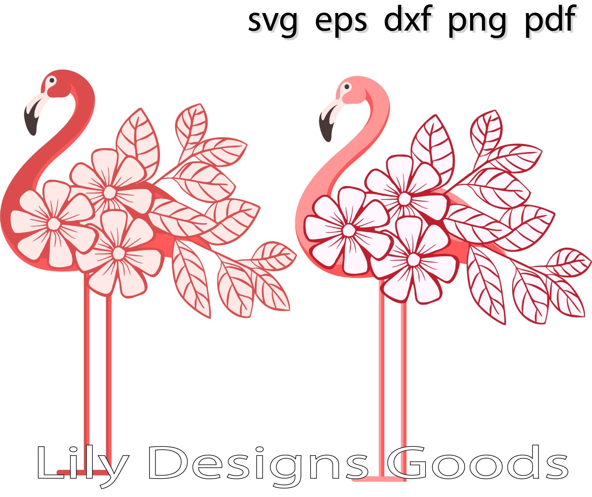 Flamingo Svg Flamingo Print Flamingo Cut Files Floral | Etsy