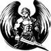 6 Sword Angel SVG – Warrior Angel Cut File – Powerful Male Guardian ...
