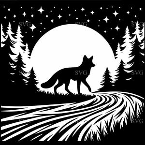 7 Moonlight Forest – 7 Fox SVG Cut File – Mystical Woodland Design for ...