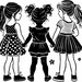 Sisters SVG 4 Cut File, Three Girls Hugging in Friendship, Childhood ...