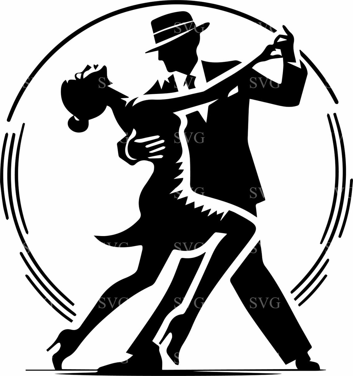6 Tango Couple SVG – Elegant Dancers Silhouette Cut File - Etsy