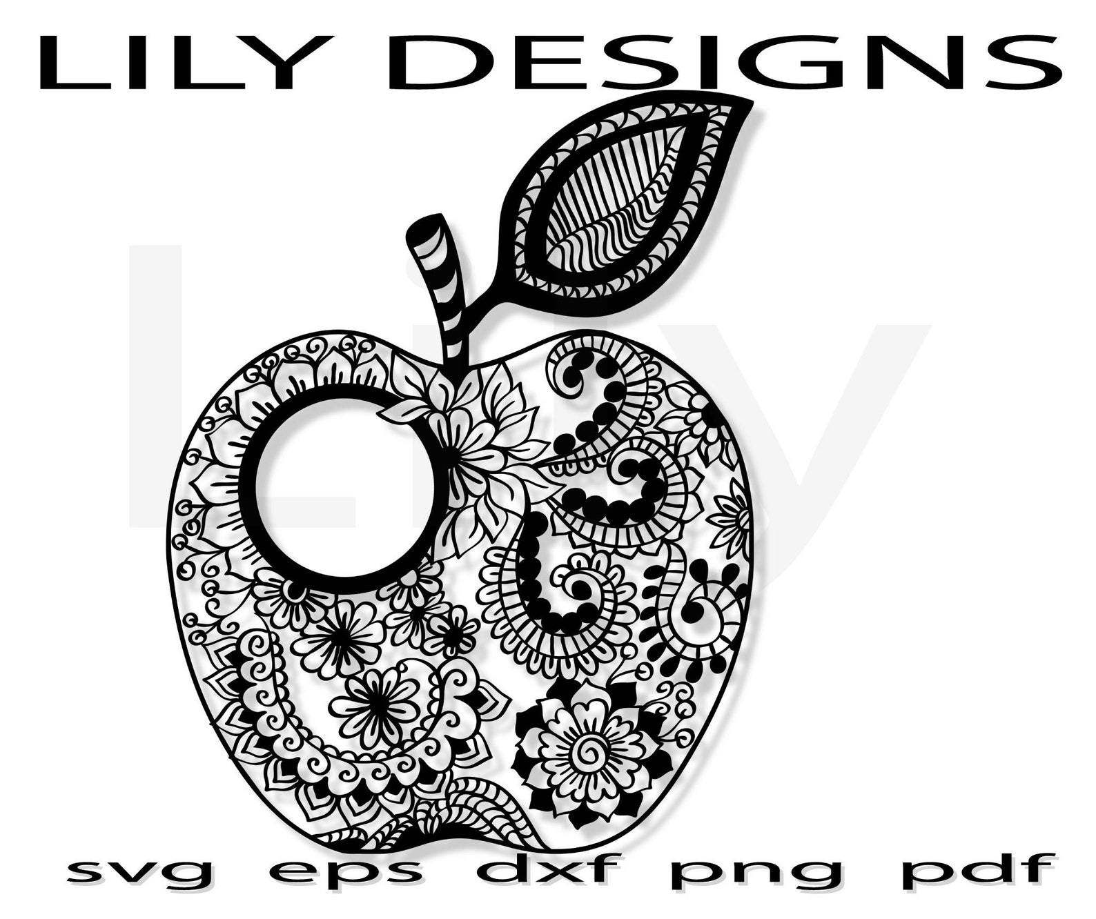 Apple Svg Apple Mandala Svg Teacher Svg Teacher Mandala | Etsy