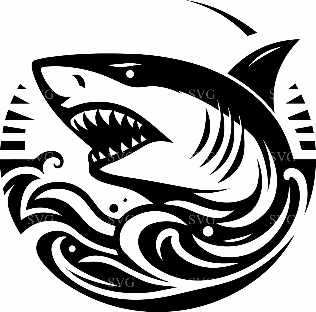 Bold Shark SVG Cut File | 4 Aggressive Life Ocean Predator Silhouette ...