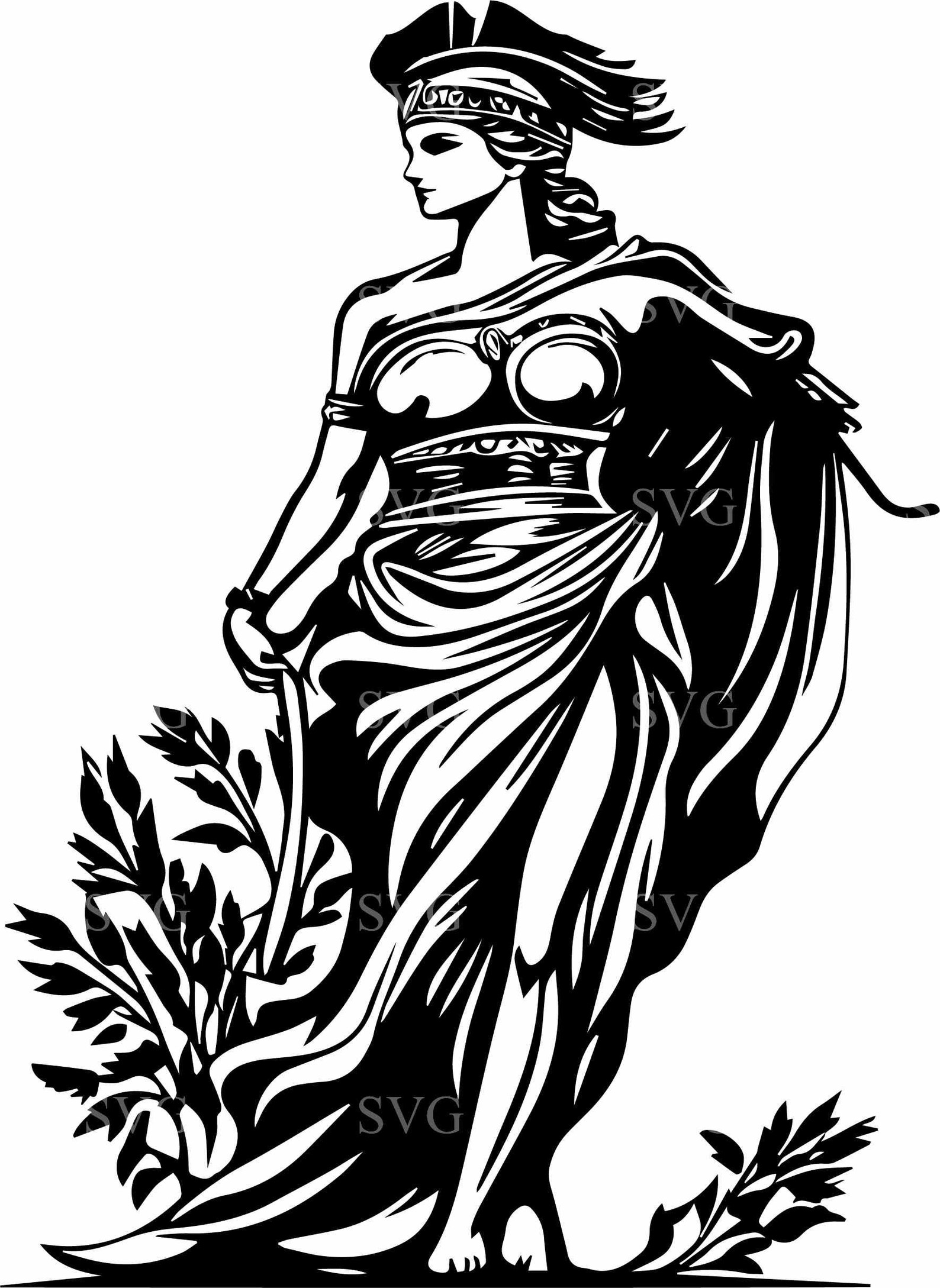Greek Goddess SVG - 4 Elegant Mythology Design - Detailed Feminine Art ...