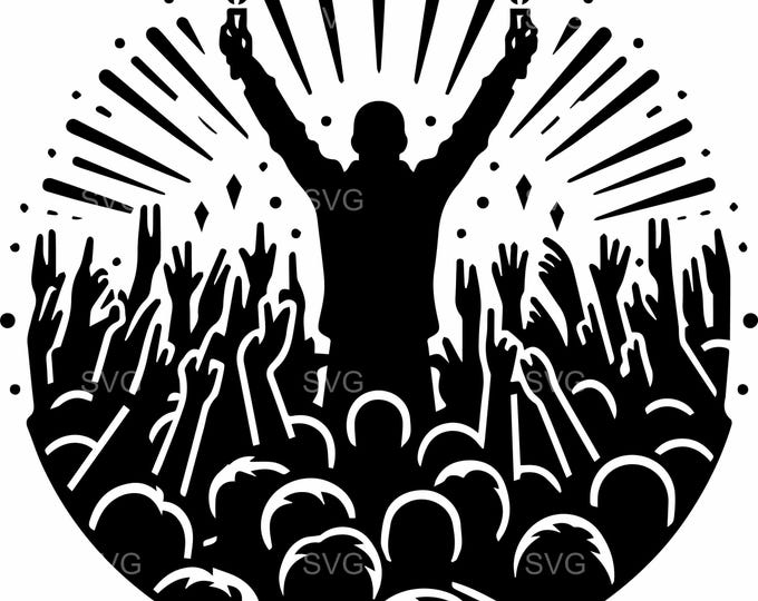3 Concert Stage SVG - Performer Silhouette Cut File (digital Download ...