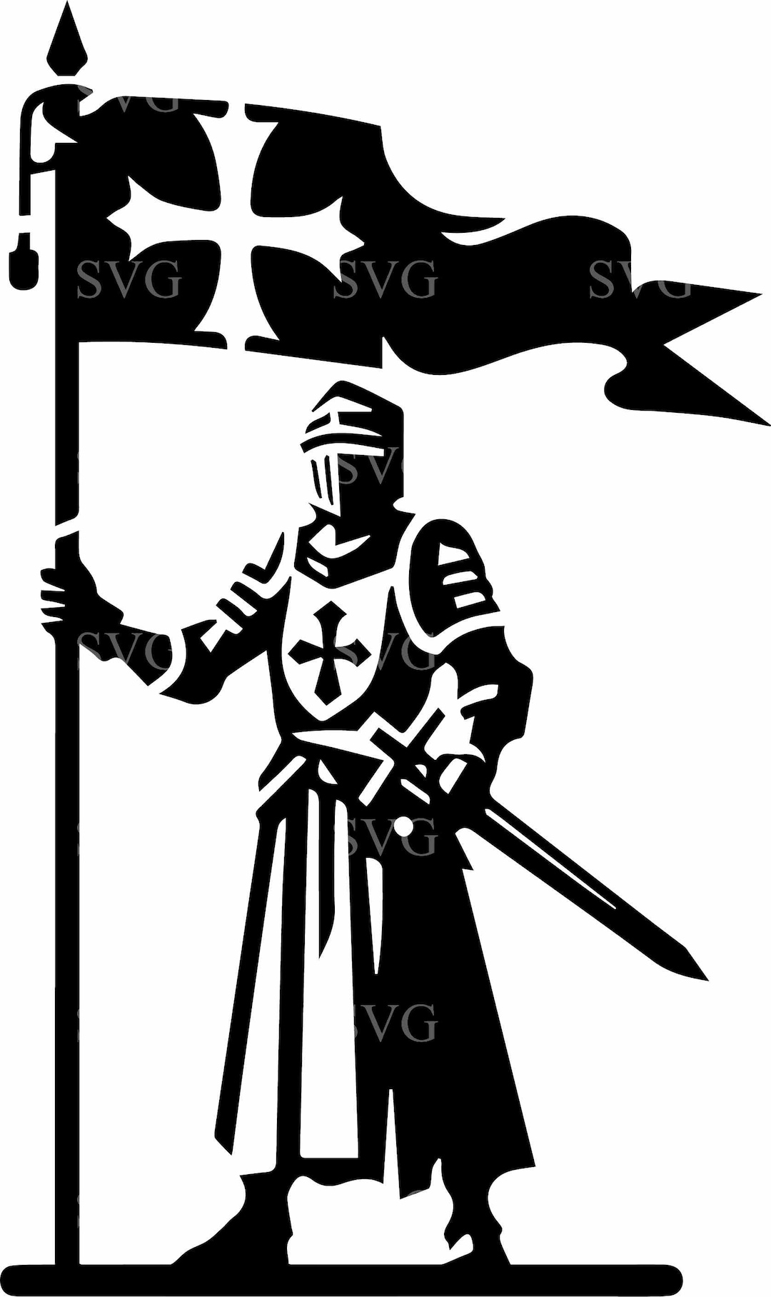 4 Templar Knight SVG 4 Cut File, Medieval Crusader Silhouette Clipart ...